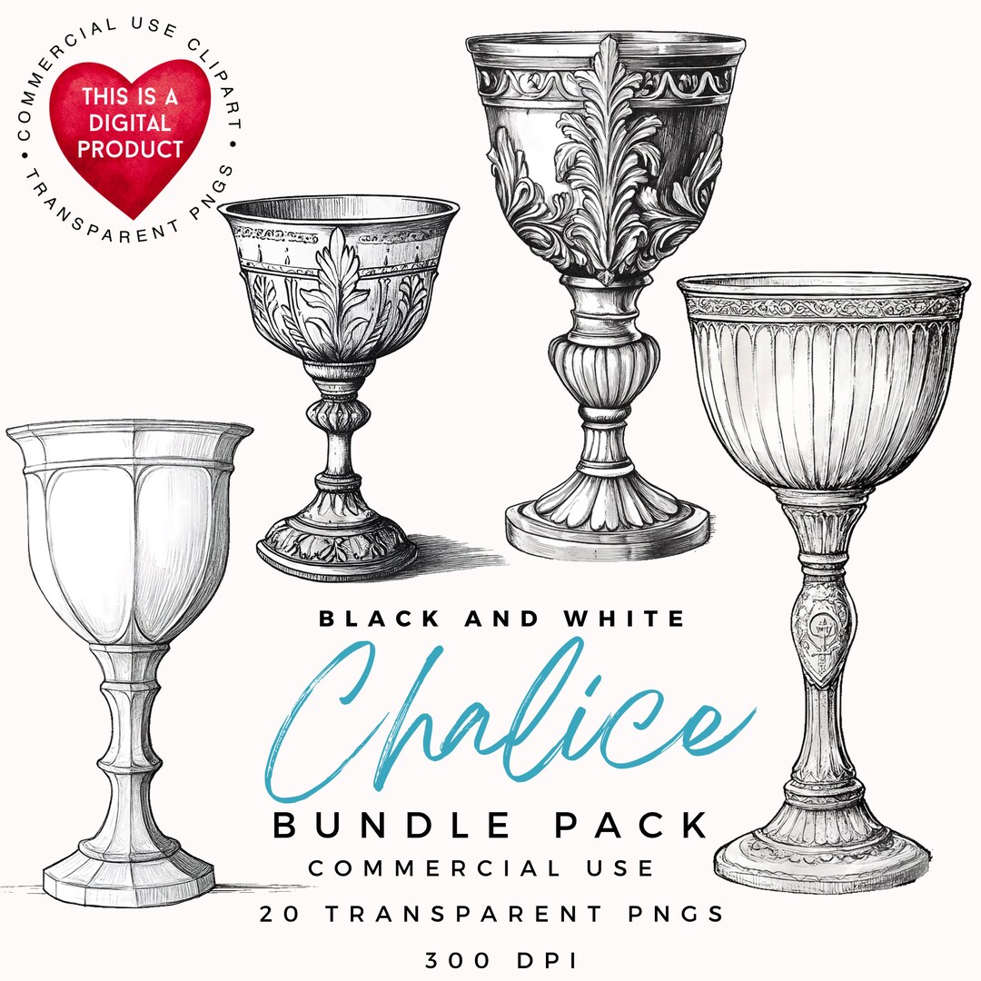 Black and White Chalice | Pencil Sketch | Chalice Clipart | Religious ...