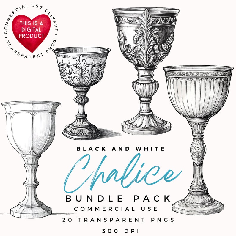 Black and White Chalice | Pencil Sketch | Chalice Clipart | Religious ...