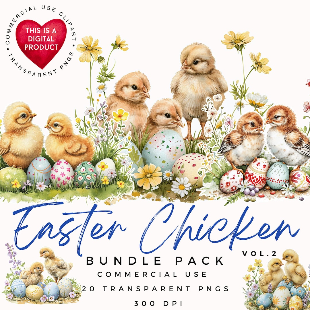 Easter Chicks Clipart: Watercolor PNG Bundle (digital Download) - Etsy