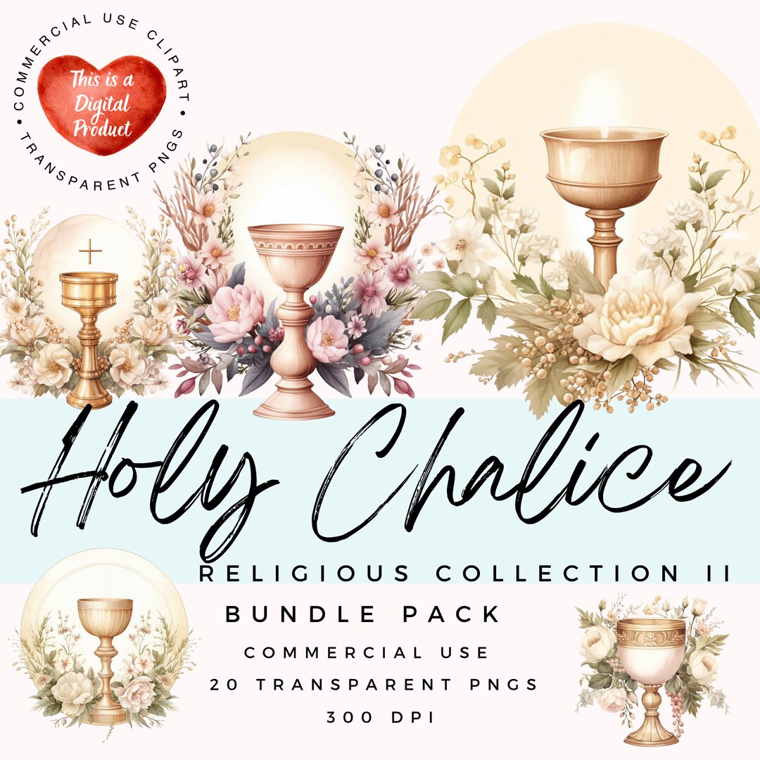 Holy Chalice Clipart First Communion Watercolor Religious Clipart Caliz ...