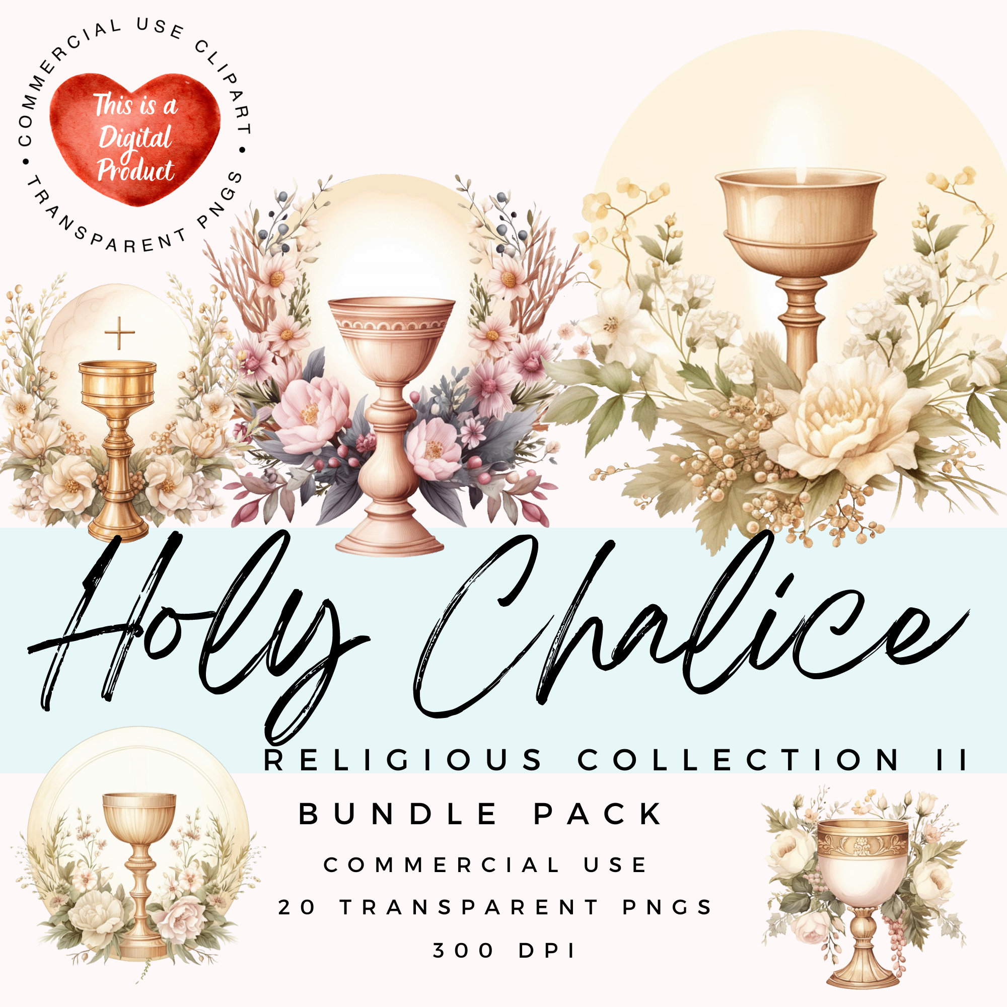 Holy Chalice Clipart First Communion Watercolor Religious Clipart Caliz ...