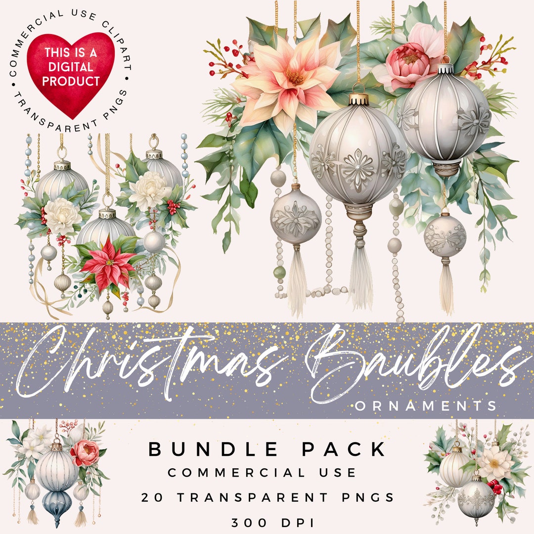 Christmas Bauble Clipart | Christmas Ornaments | Christmas Decorations ...