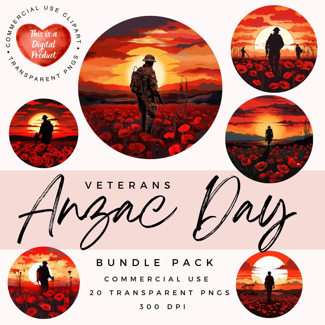 Anzac Day Veterans Remembrance Day Scene Poppy Flowers Clipart Lest We ...