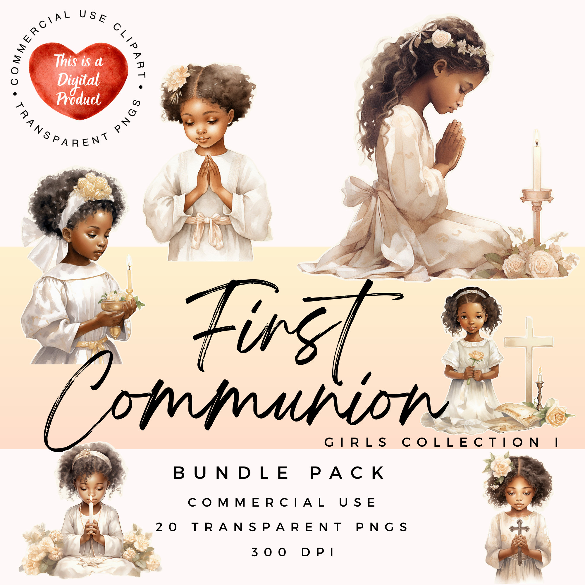 Black Girls First Communion Png First Communion Gift Girl Afro Girls ...