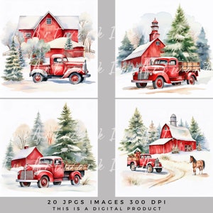 Country Christmas Clipart | High-quality Jpgs| Christmas Winter ...
