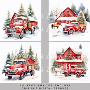Country Christmas Clipart | High-quality Jpgs| Christmas Winter ...