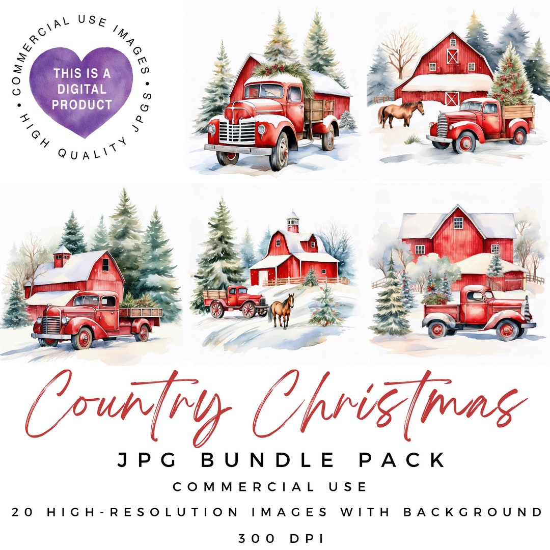 Country Christmas Clipart High-quality Jpgs Christmas Winter Country ...