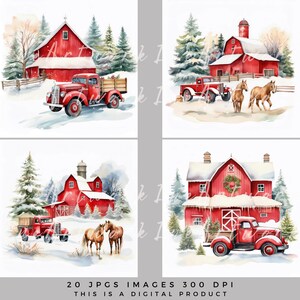 Country Christmas Clipart | High-quality Jpgs| Christmas Winter ...