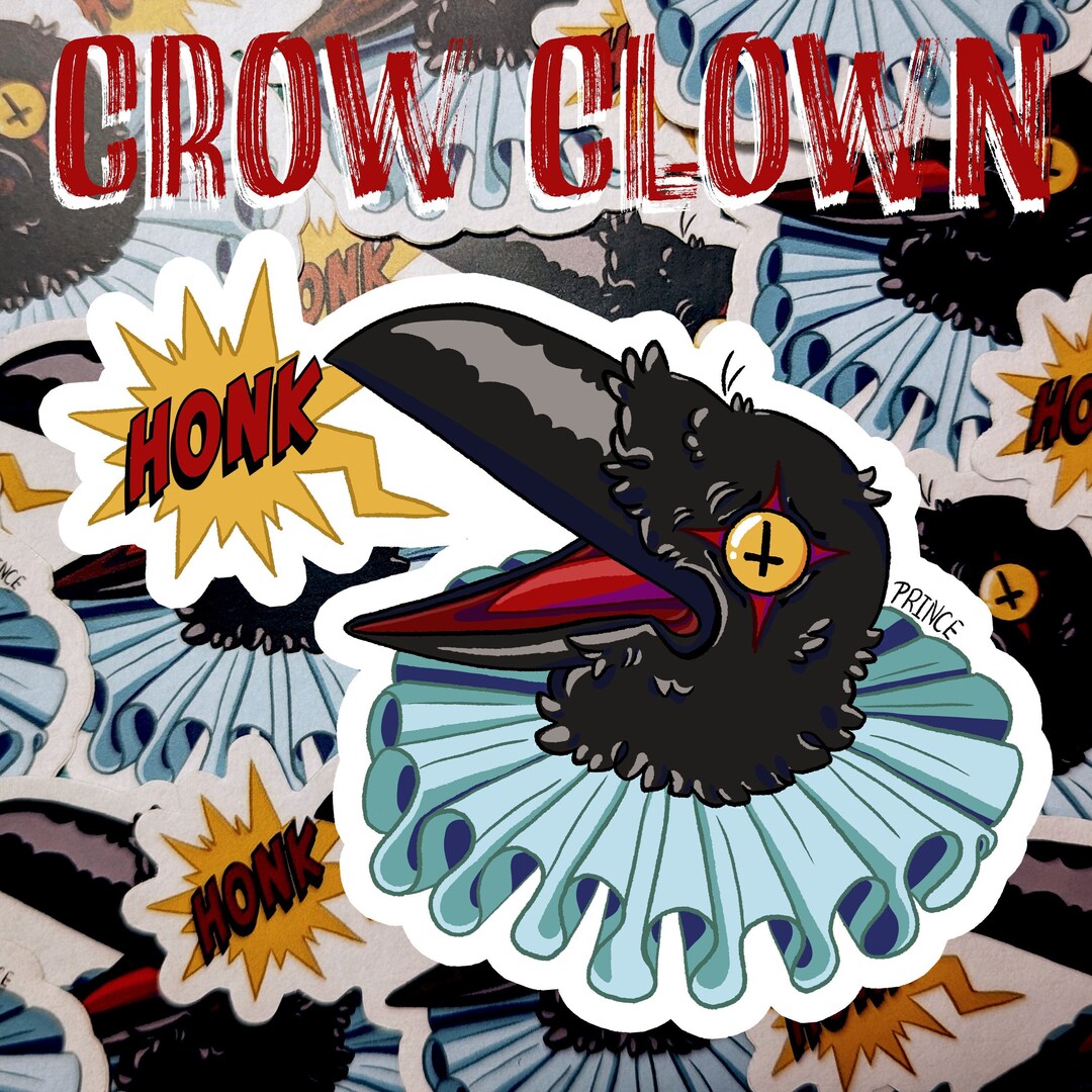 Crow Clown Vinyl Sticker - Etsy