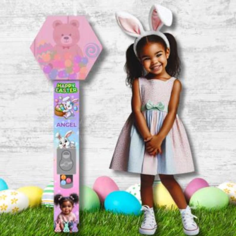 Editable Easter Gumball Machine Wrap PDF Templates – 5x30 Digital ...