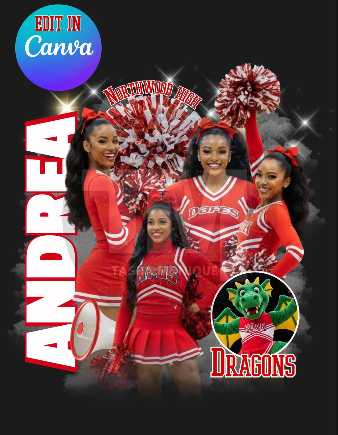 Editable Cheerleading Template: Senior Night, Pep Rally, Team Spirit ...