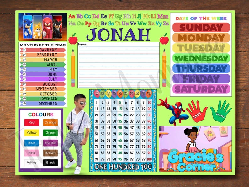 Customizable Educational Learning Mat - 24x18 | Editable PDF for Kids ...