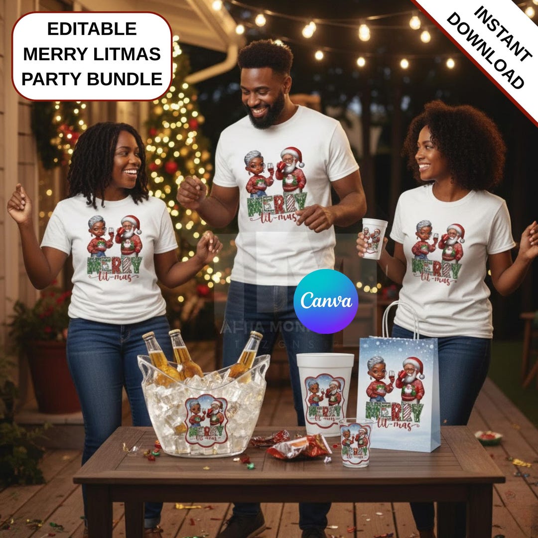 Editable Party Bundle Templates: Christmas Party Favors (canva, Instant ...
