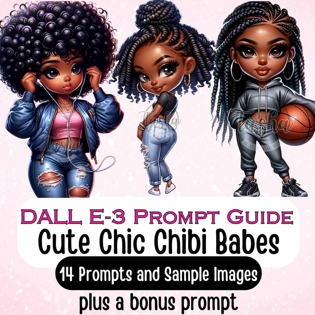 AI Prompt Guides, Chic Chibi Women, African American Women - Etsy