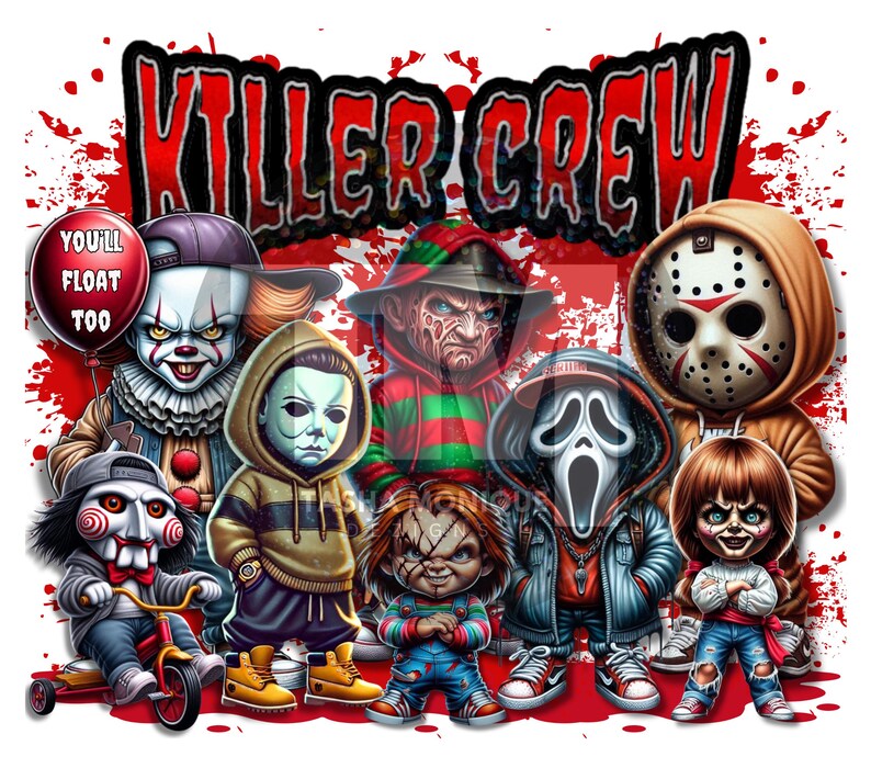 Tumbler Wrap Killer Crew , Png Design, Digital Art - Etsy