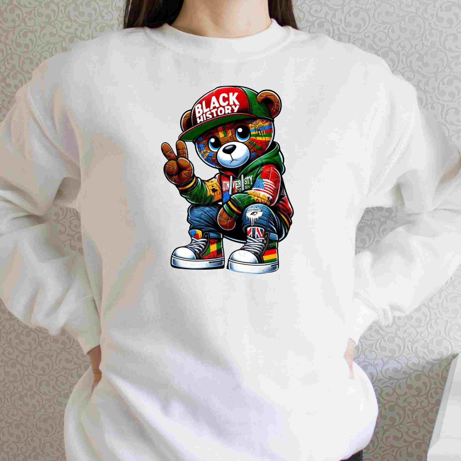 Celebratory Black History Bear, Cultural Pride Plush Illustration, Png ...