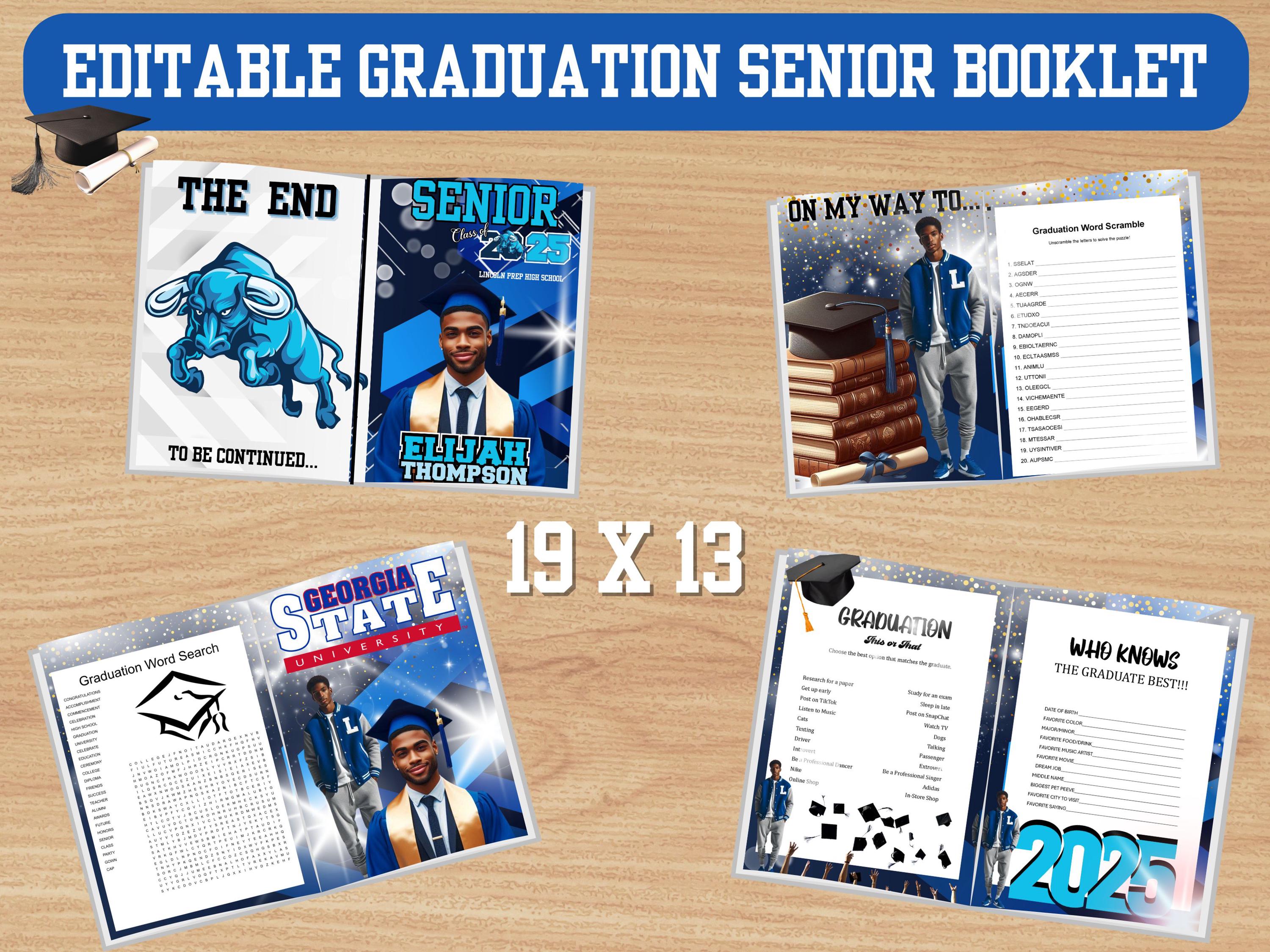 Editable Graduation Newspaper & Booklet Bundle – Digital Download ...