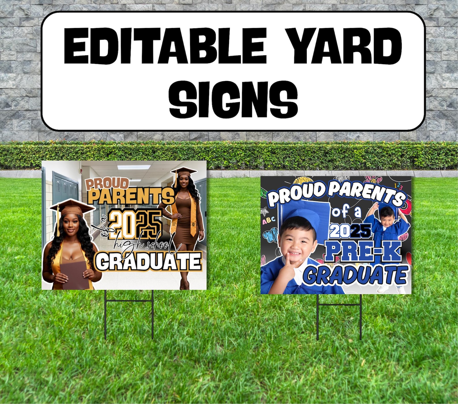 Custom Graduation Yard Sign Template: Class of 2025 (PDF Download) - Etsy