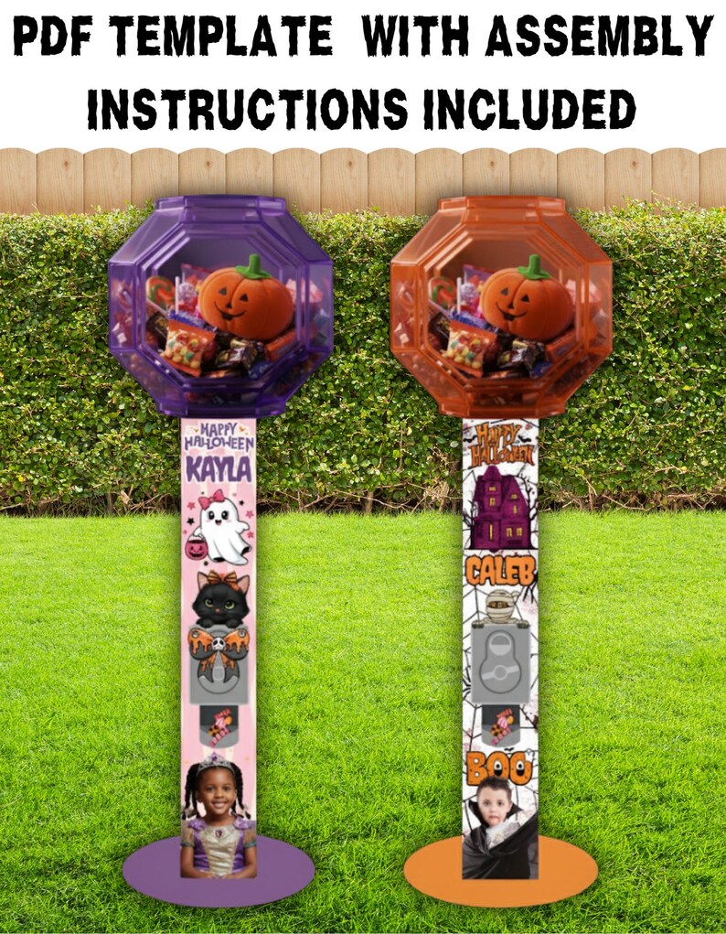 Editable Halloween Gumball Machine Wrap Template: Boy & Girl Designs ...