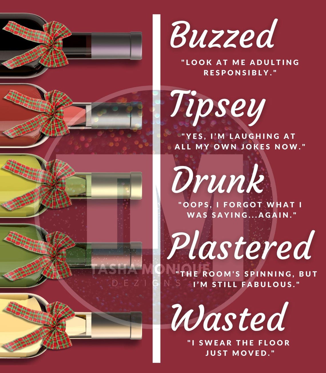 8 Funny Christmas Wine Labels / Sarcastic Labels / Wine Bottles / PDF ...