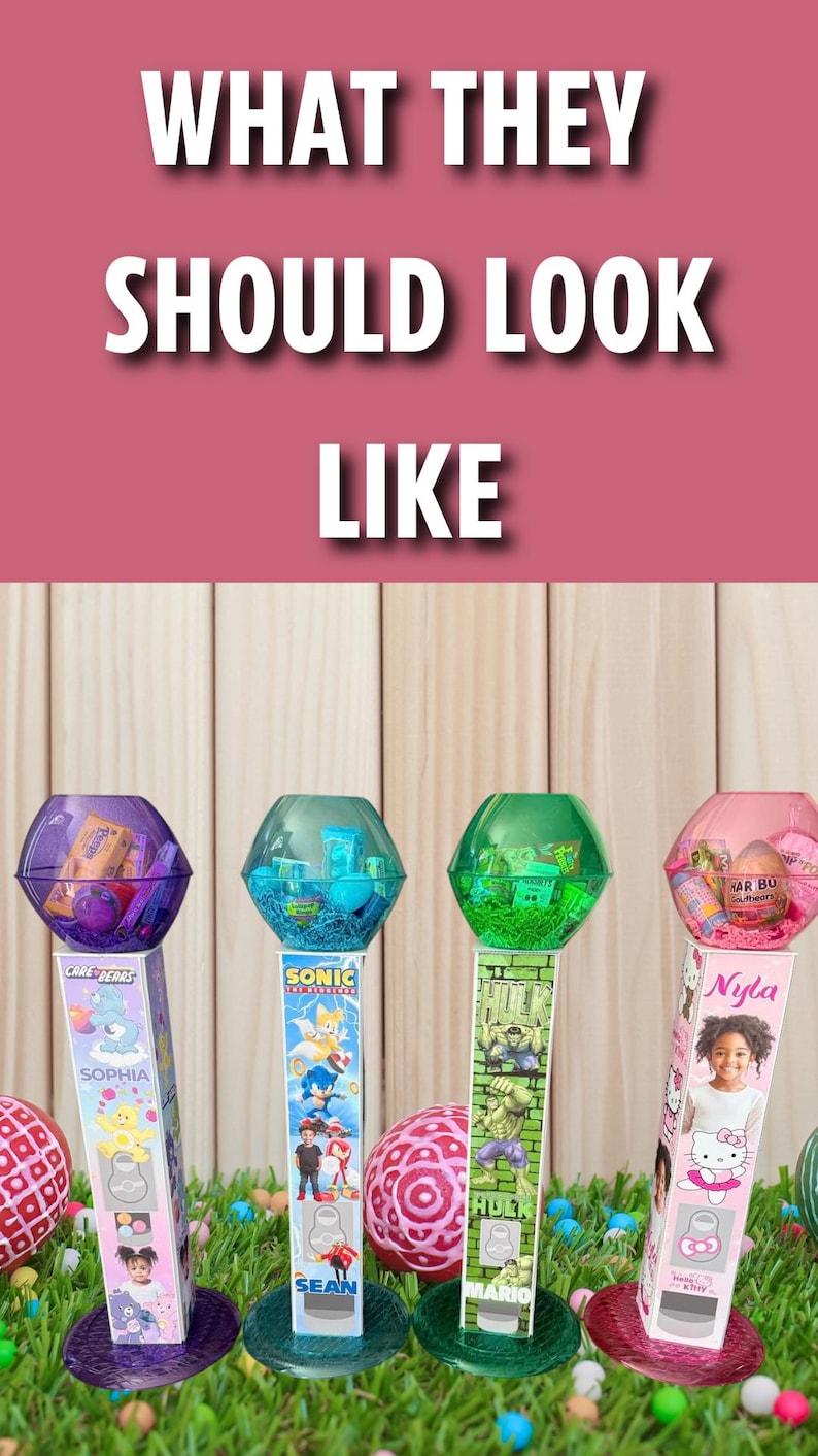Editable Easter Gumball Machine Wrap PDF Templates – 5x30 Digital ...