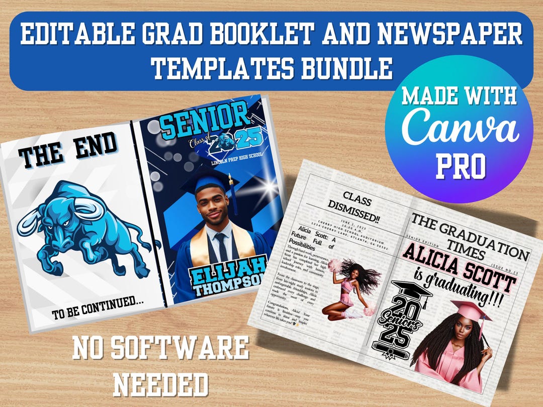 Editable Graduation Newspaper & Booklet Bundle – Digital Download ...