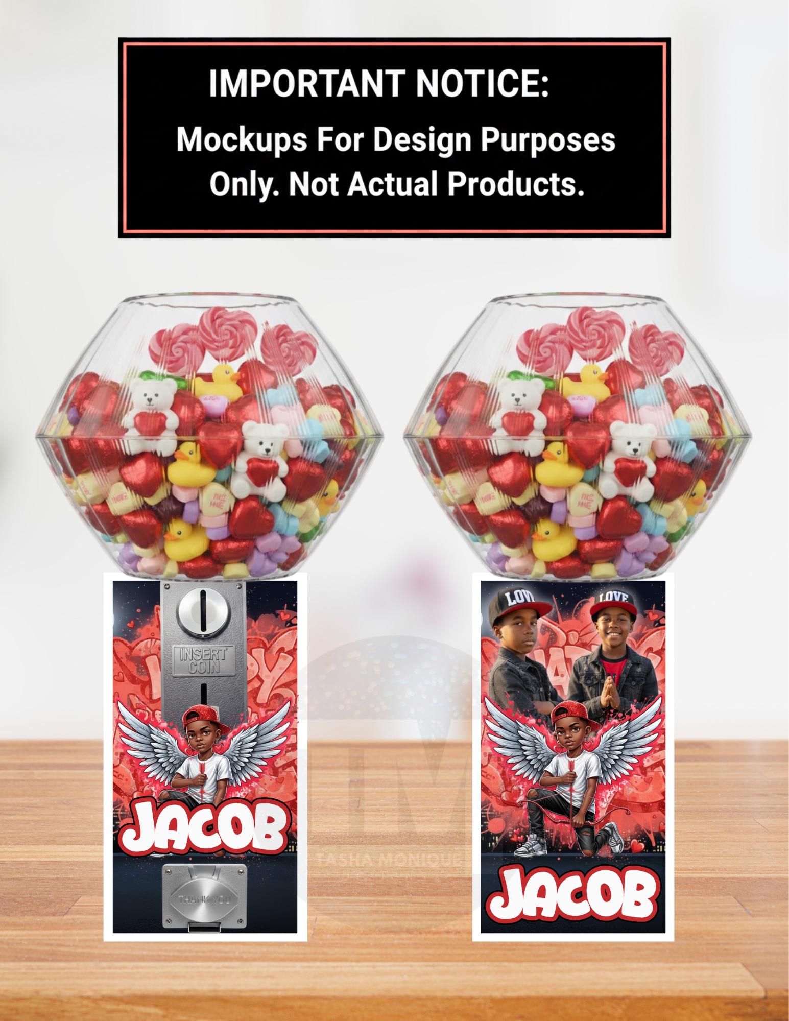 Editable Valentine Cupid Gumball Machine Templates (digital Download ...