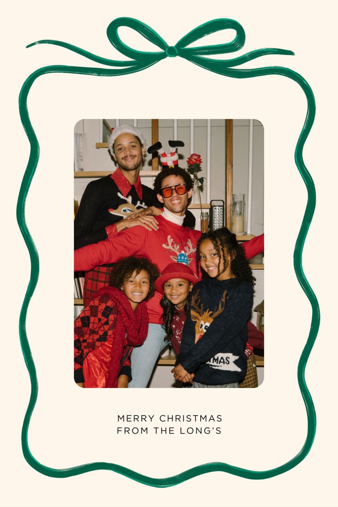 Christmas Card With Bow Bow Stationary Digital Download Christmas Card ...