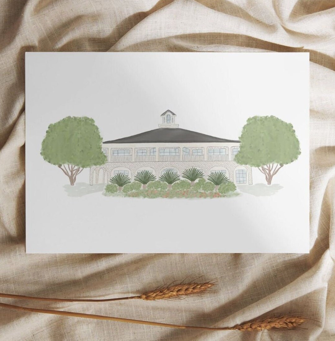 Custom Wedding Venue Art | Watercolor Venue Illustration | Custom Venue ...