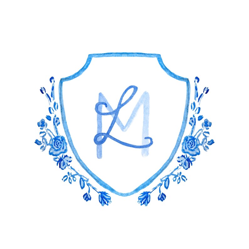 Custom Watercolor Wedding Monogram | Personalized Monogram | Custom ...