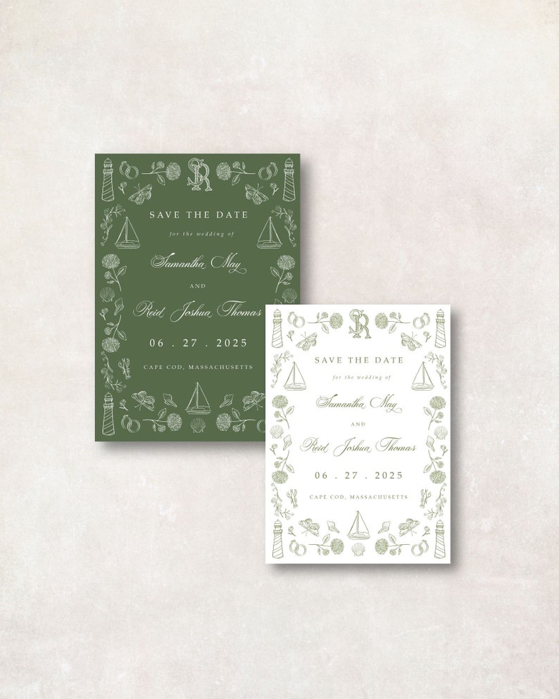 Custom Save the Date Cards | Hand Drawn Illustration, Line Art Save the ...
