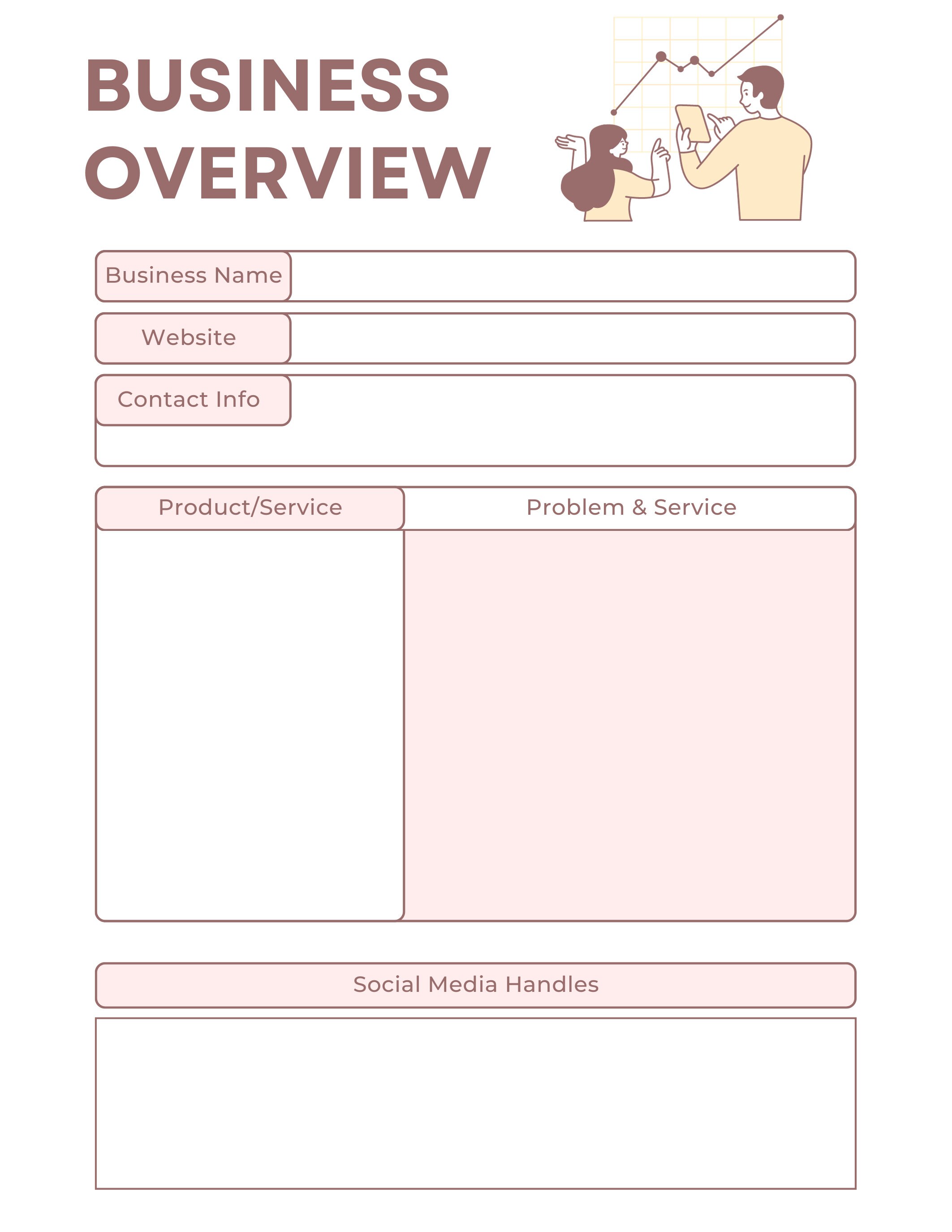 Business Overview I Business Sheet I Digital I Downloadable - Etsy
