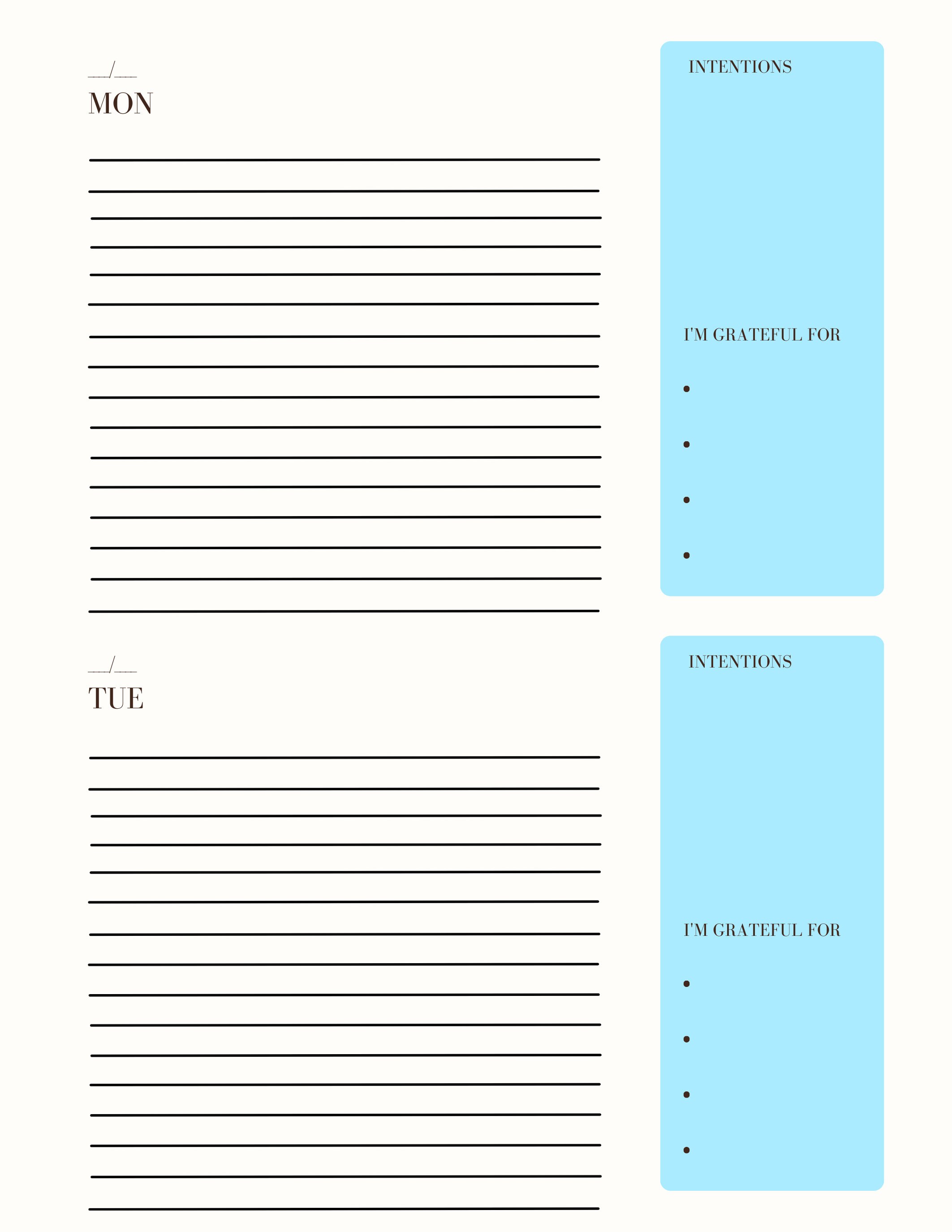 Weekly Planner I Digital Planner I Template I Downloadable I Daily I ...