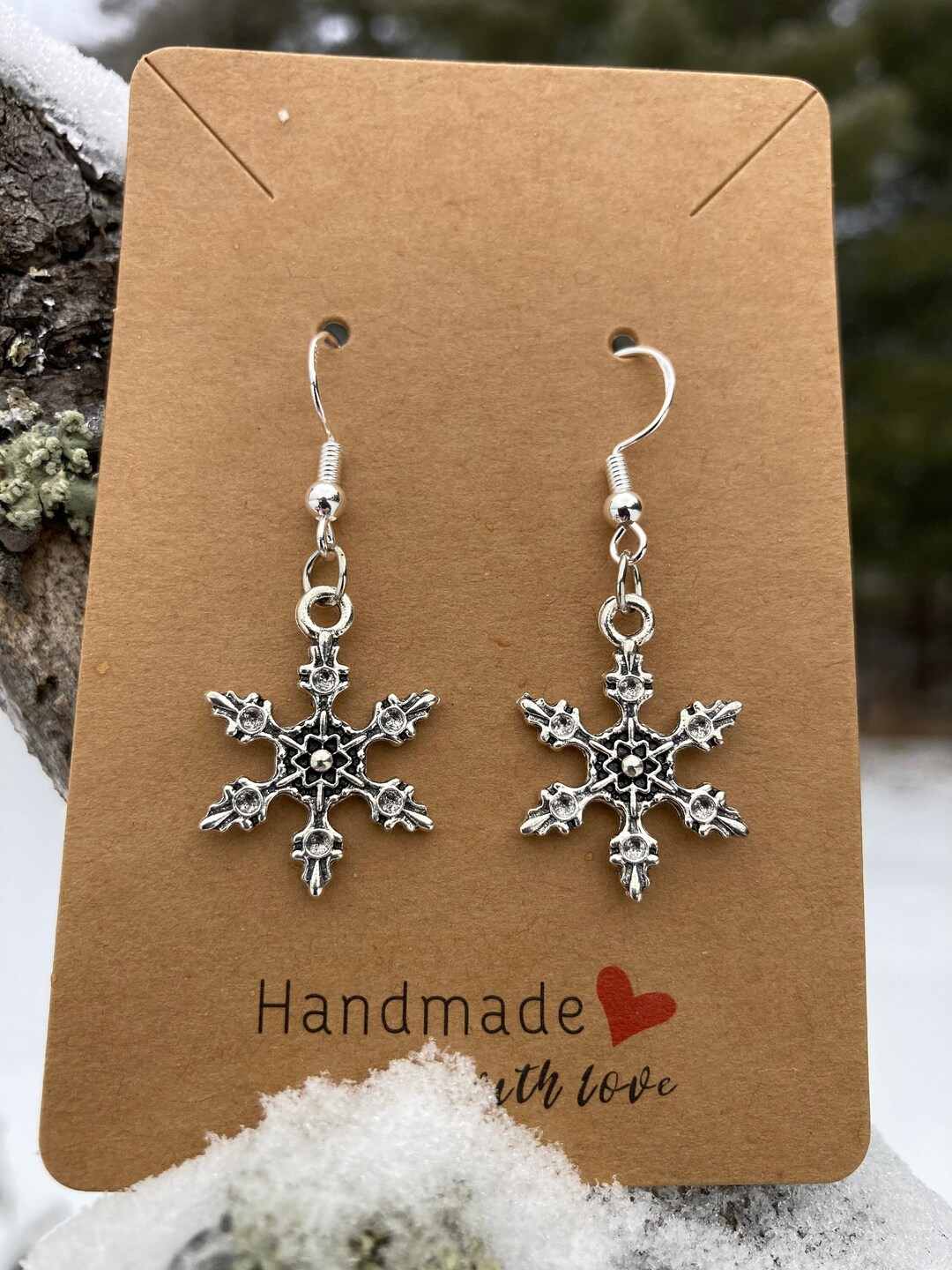 Snowflake Earrings, Dangly Snowflakes, Earrings for Her, Winter Jewelry ...
