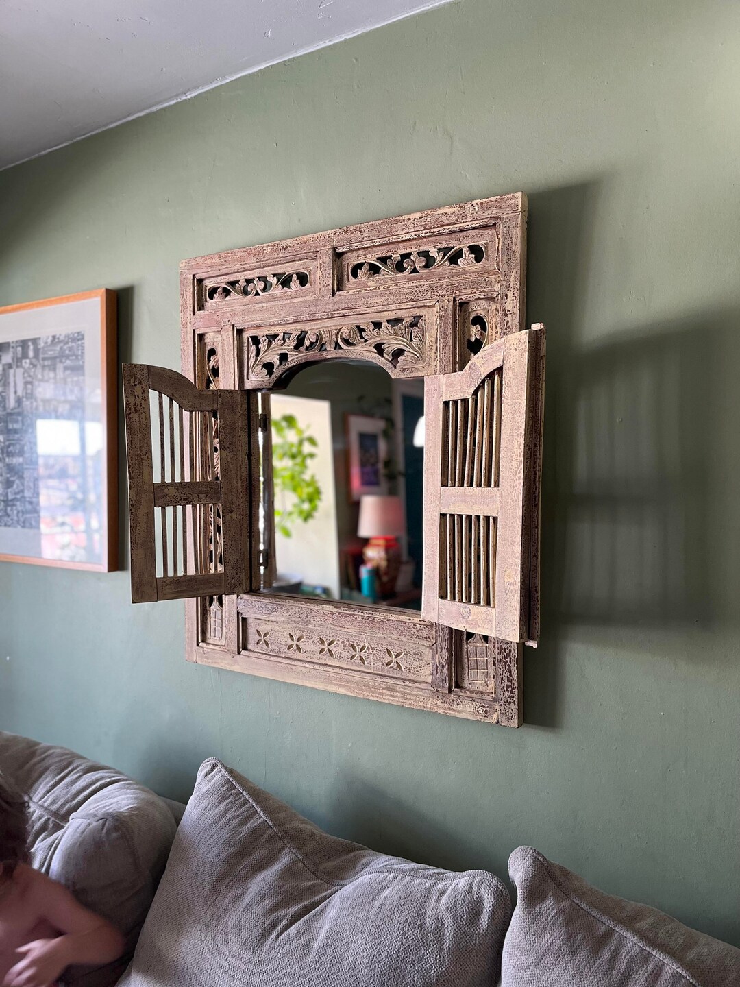Balinese Teak Window Mirror - Etsy