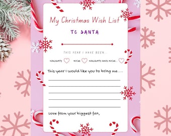 Christmas Wish List Digital Print Download - Etsy