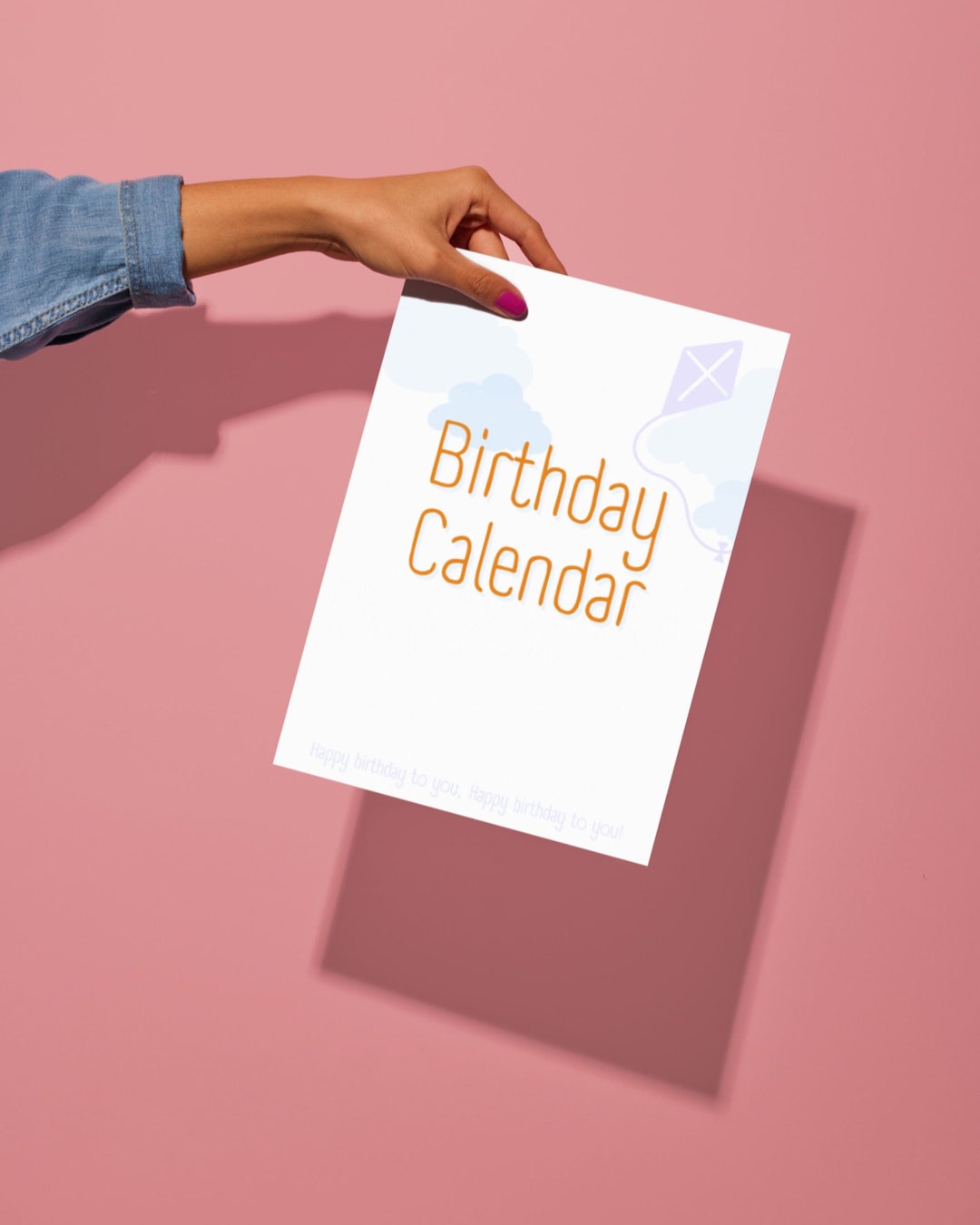 Printable Birthday Calendar A4/A5 With a Kite - Etsy