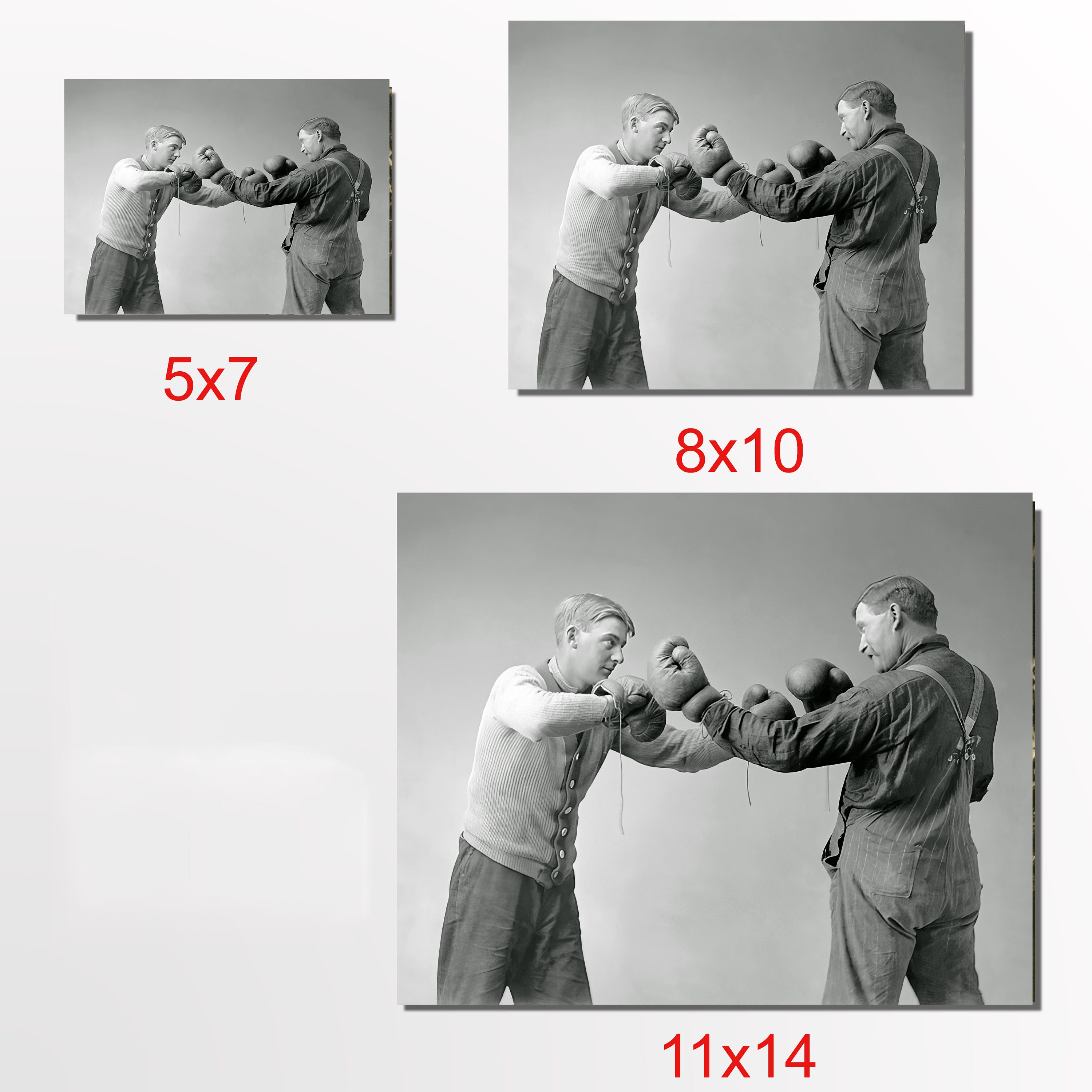 Early 1900s Vintage Boxing Match Photo Print - Two Men Sparring ...