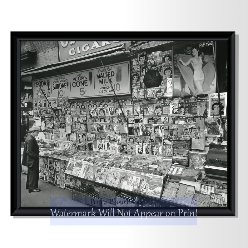 Vintage New York City Newspaper Stand Photo Print - 1938 Vintage Wall ...