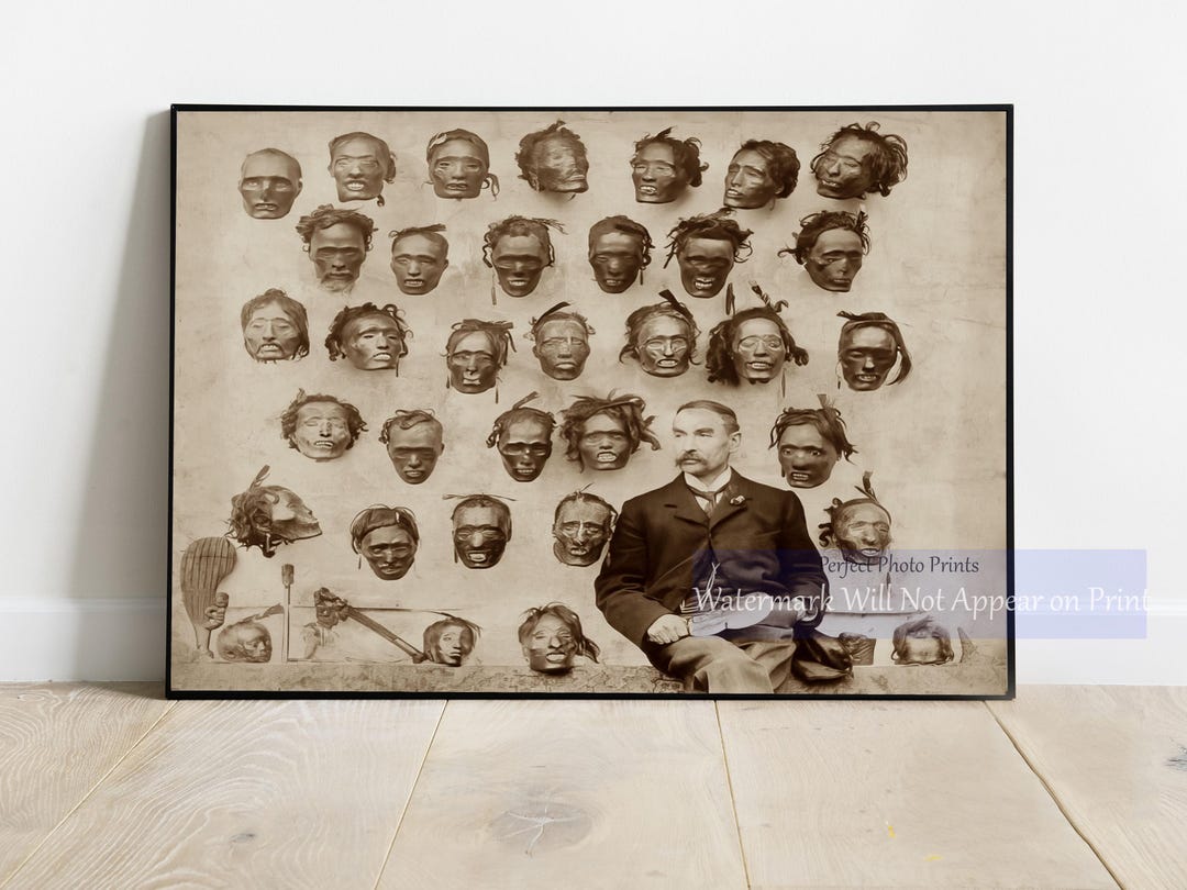 Major Horatio Gordon Robley Photo Print - 1895 Maori Tattooed Heads ...