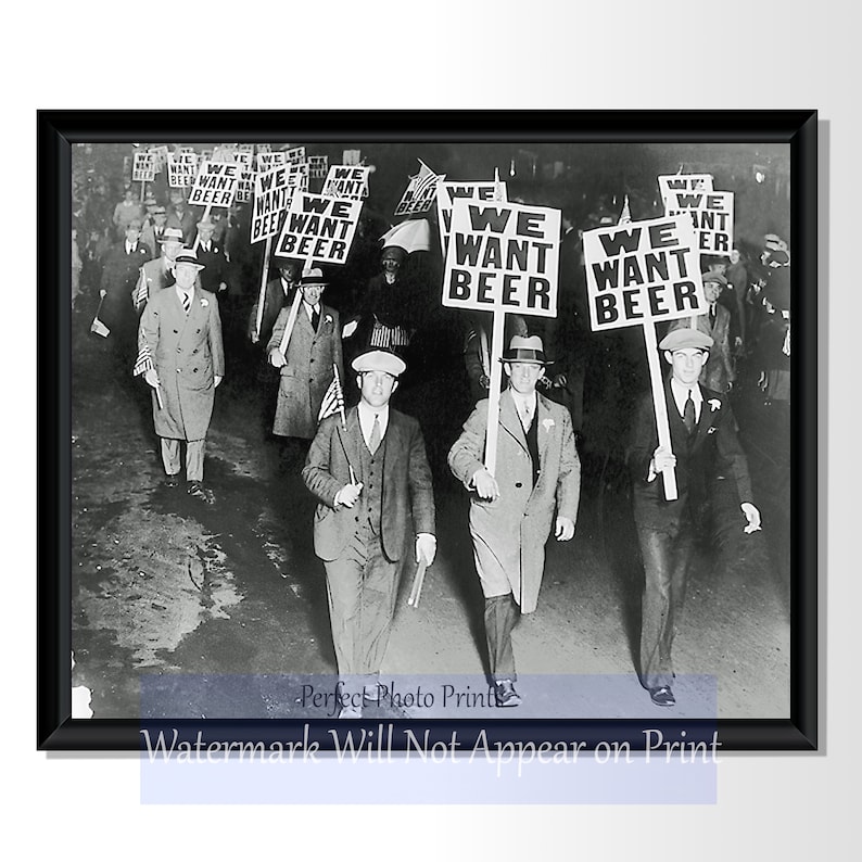1932 Prohibition Protest - Vintage Photo Print 'we Want Beer ...