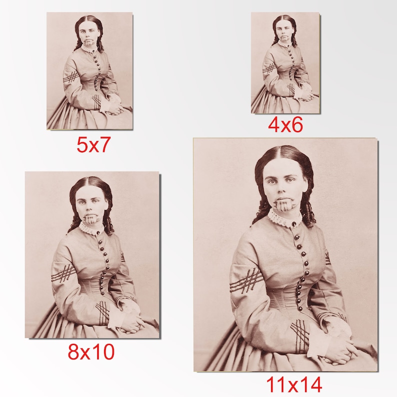 Antique Photo Print - Olive Oatman, Tattooed Native American Captive ...