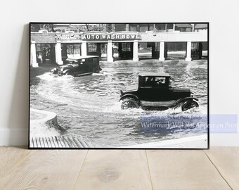 Antique Auto Wash Bowl Photo Print - Early 1900s Vintage Car Wash Scene ...