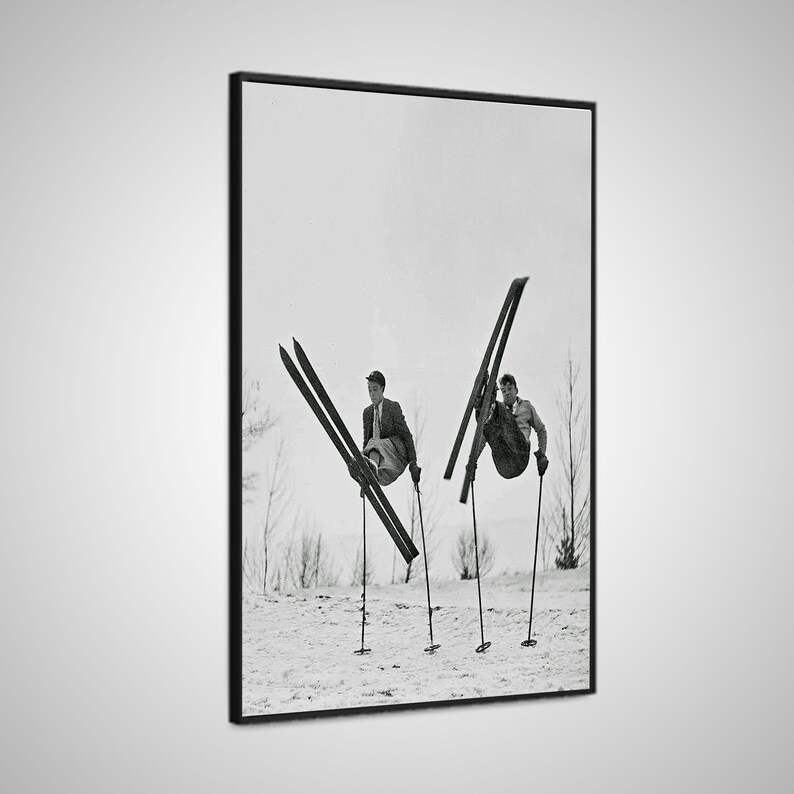 1930s Acrobatic Skiers Vintage Photo Print - Retro Skiing Art - Antique ...