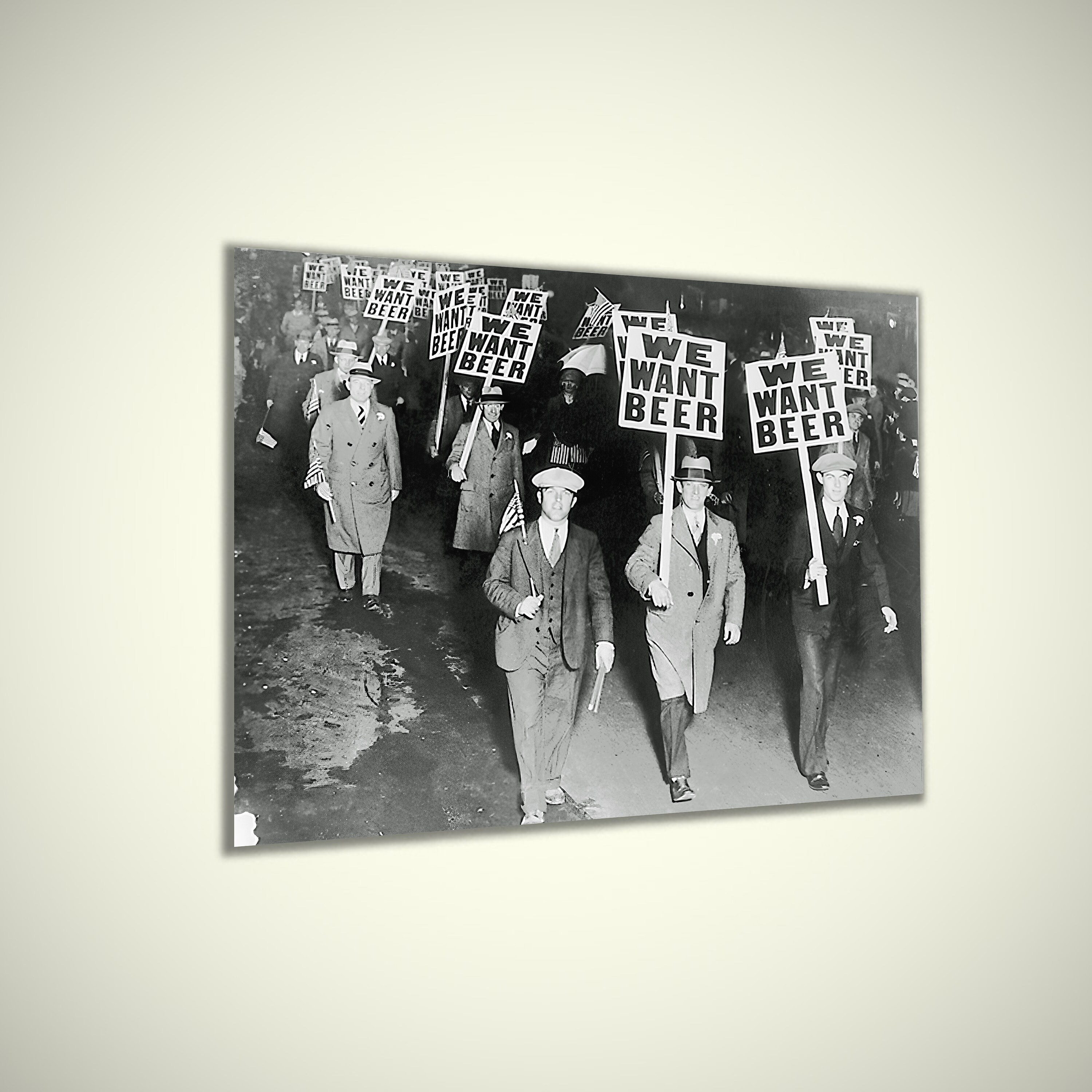 1932 Prohibition Protest - Vintage Photo Print 'we Want Beer ...