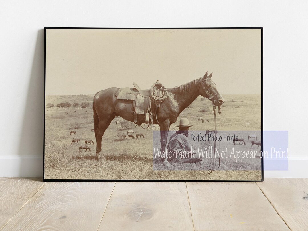 Texas Cowboy Photo Print Circa 1910 | Vintage Western Ranch Scene ...