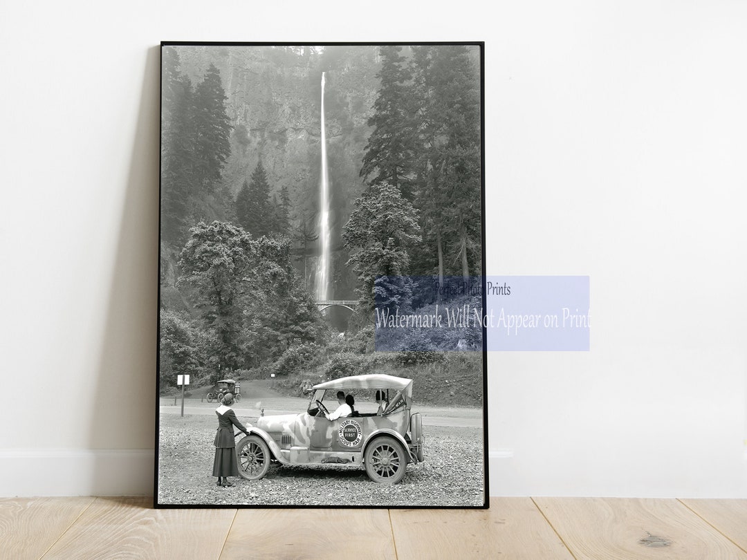 Vintage Multnomah Falls Oregon 1918 Photo Print - Scout Kar Landscape ...
