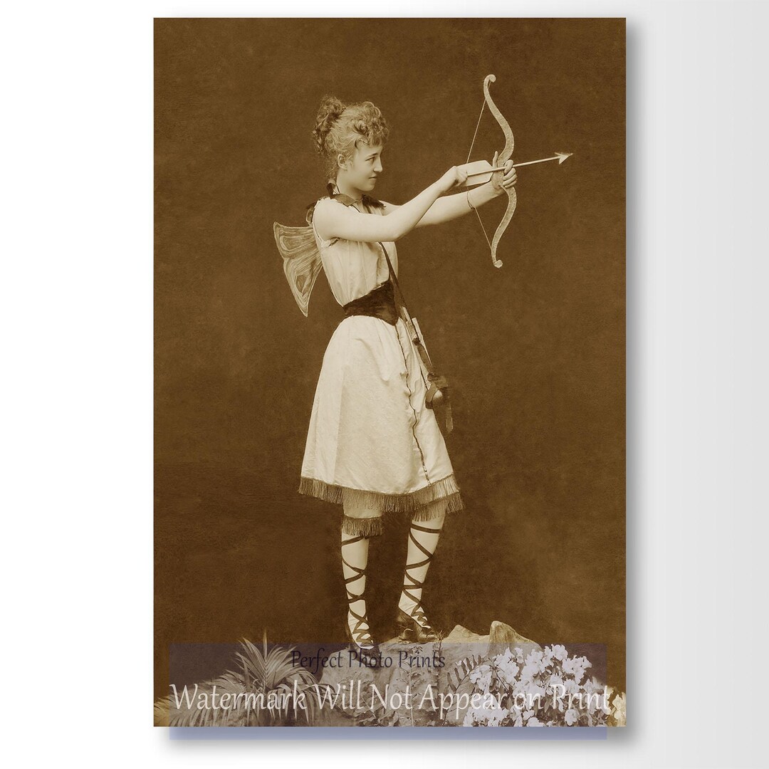 Antique Photo Print of Young Girl Dressed as Cupid | Victorian Era ...