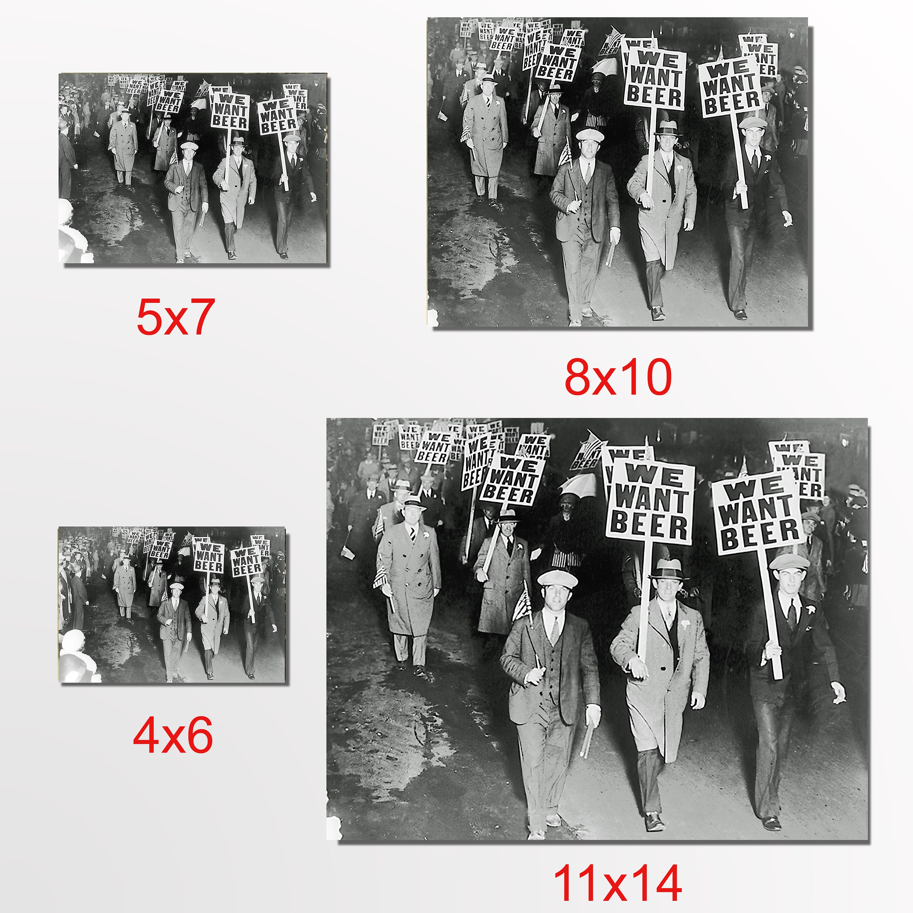 1932 Prohibition Protest - Vintage Photo Print 'we Want Beer ...