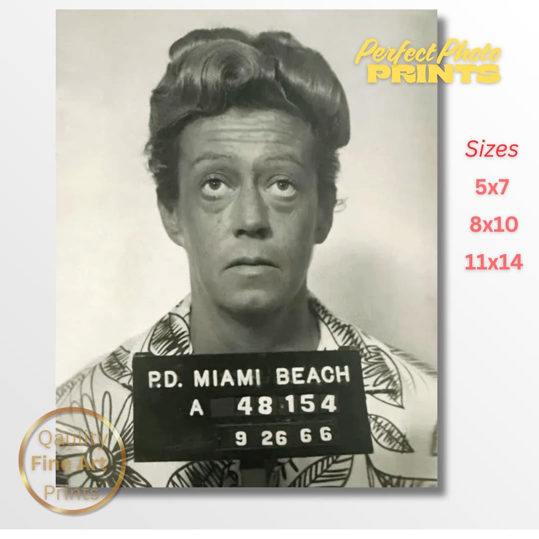 Vintage 1966 Miami Woman Mugshot Photo Print | Retro Police Portrait ...
